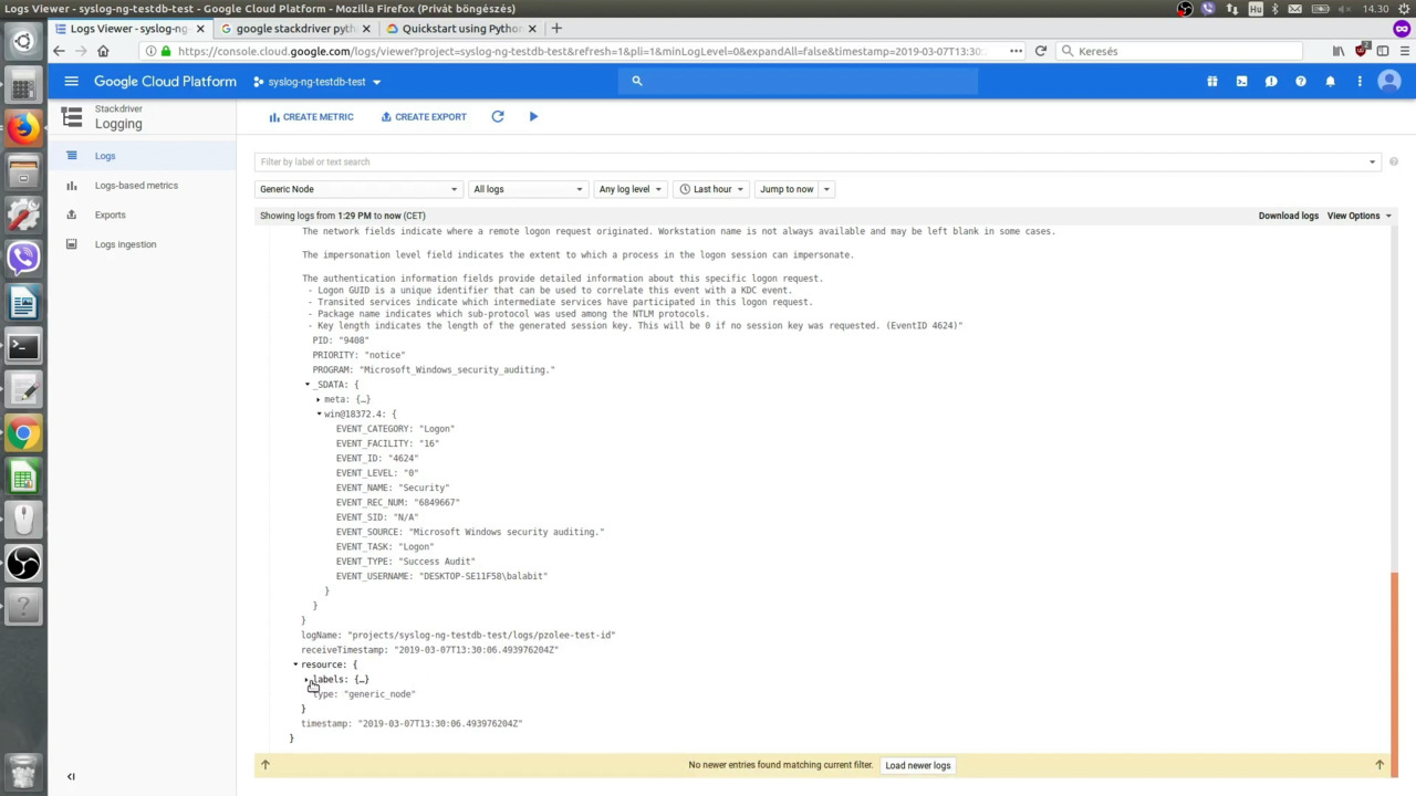How to Efficiently Send Log Data to Google Stackdriver, Part 1 Page